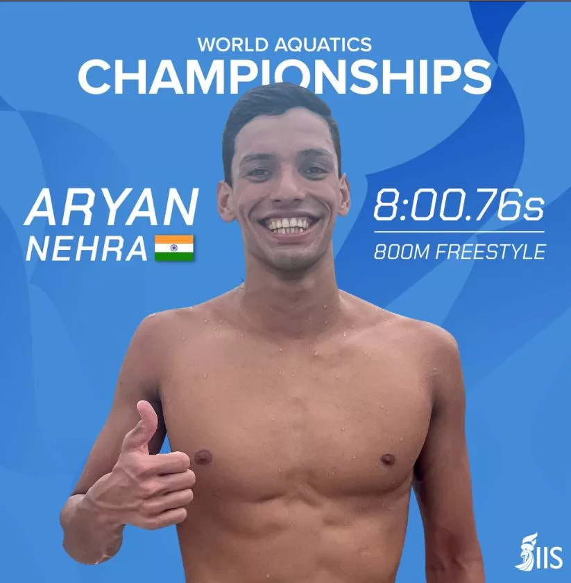 World Aquatics Championships 2023: Aryan Nehra finished 800m Freestyle ...